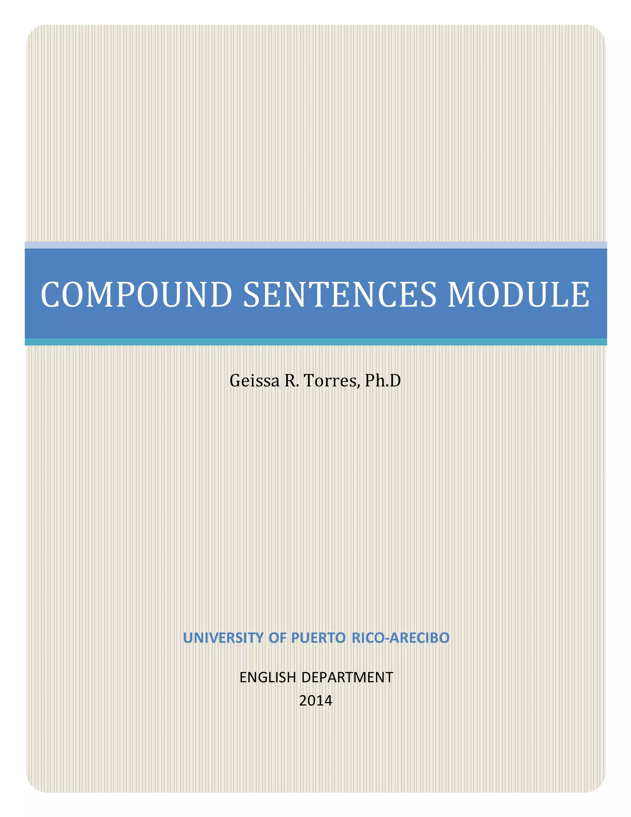 Presentation of Compound Sentences | DOCX