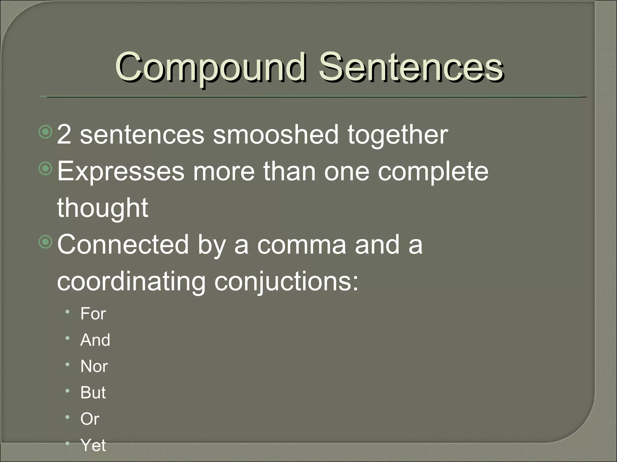 Compound sentences | PPT