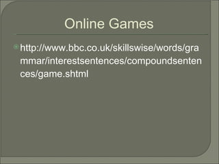 Compound sentences ppt | PPT
