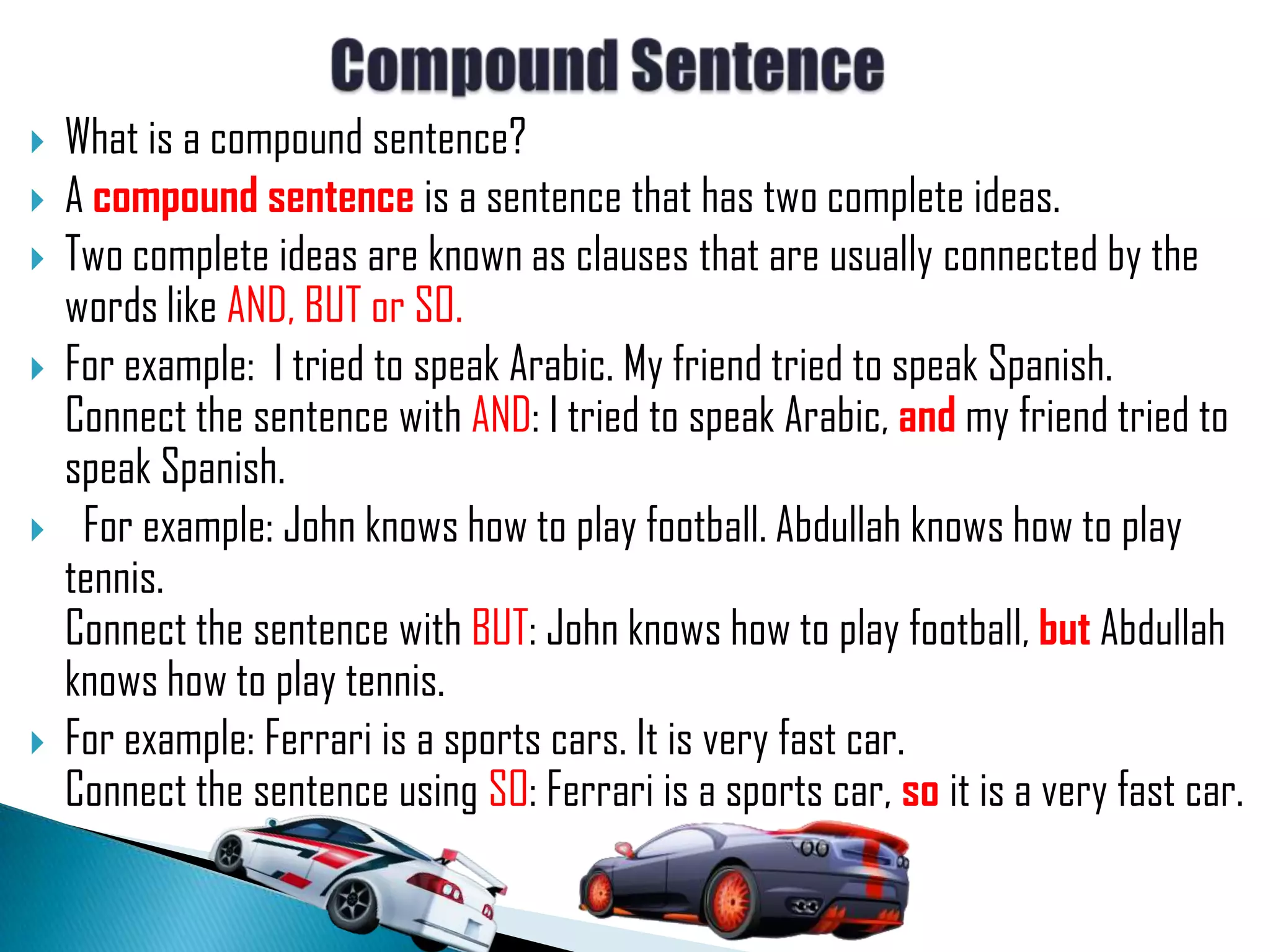 Compound sentences with but | PPTX