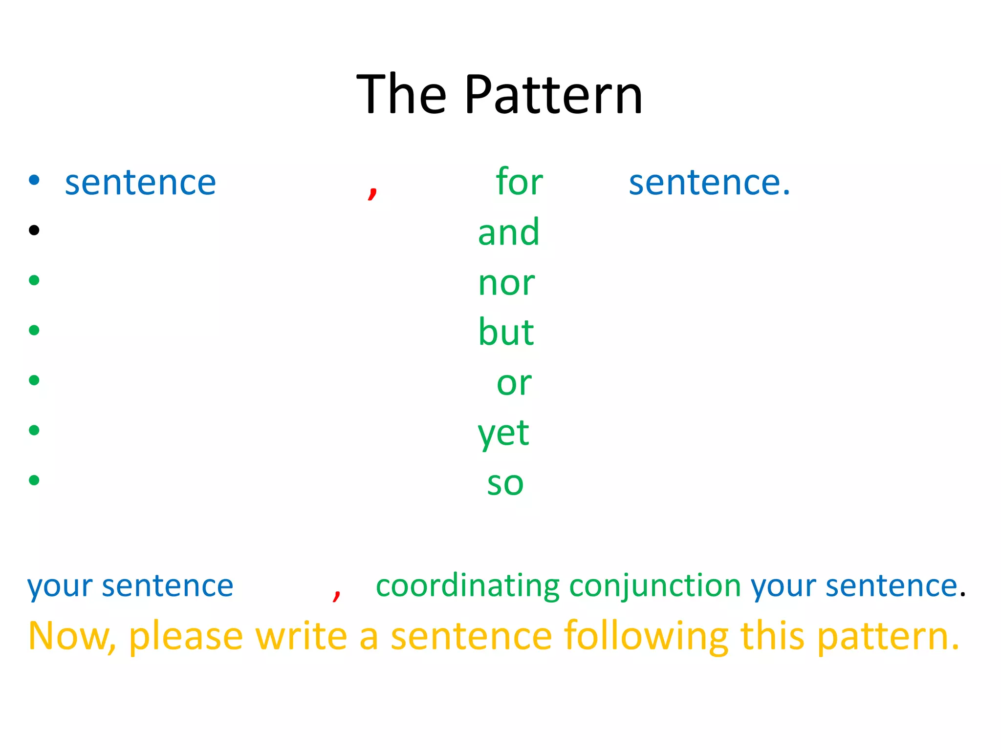 Compound sentences with coordinating conjunctions | PPTX
