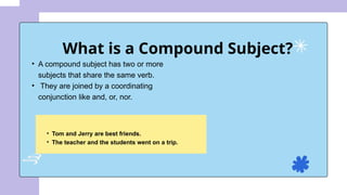 Compound Subjects and Verbs 7th grade PPTM | PPTX