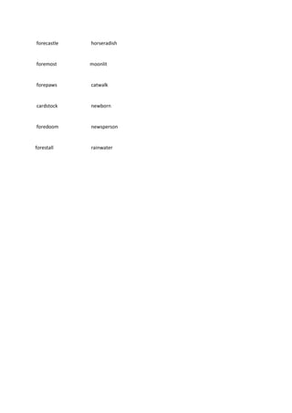 Compound word list | PDF