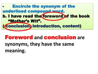 Compound words | PPTX
