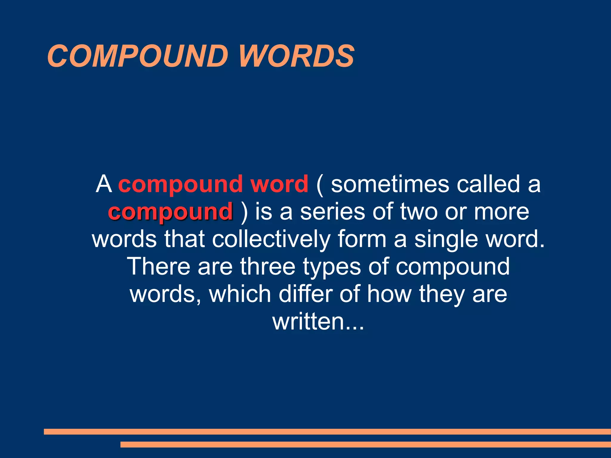 Compound words..ppt | Chemistry | Science