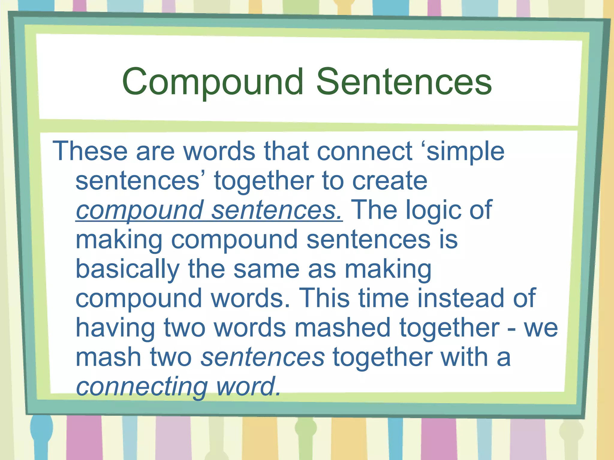 Compound words and sentences | PPT