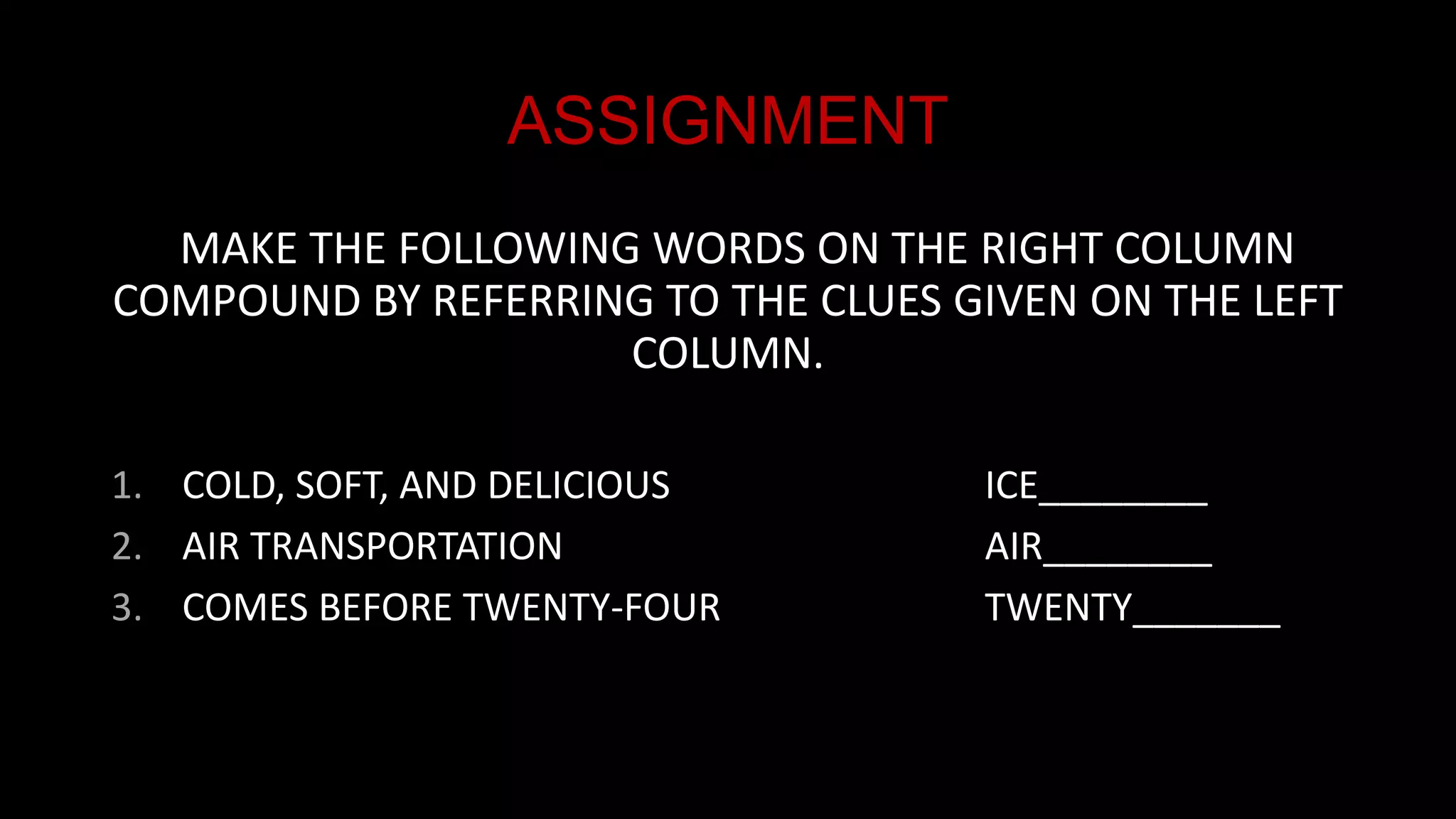 Compound words ppt | PPTX