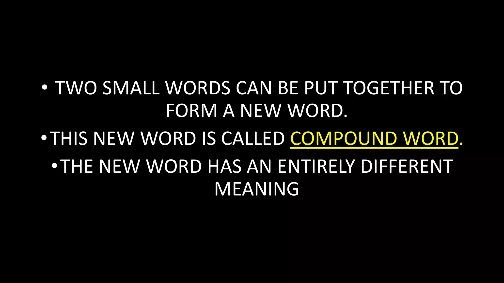 Compound words ppt | PPTX