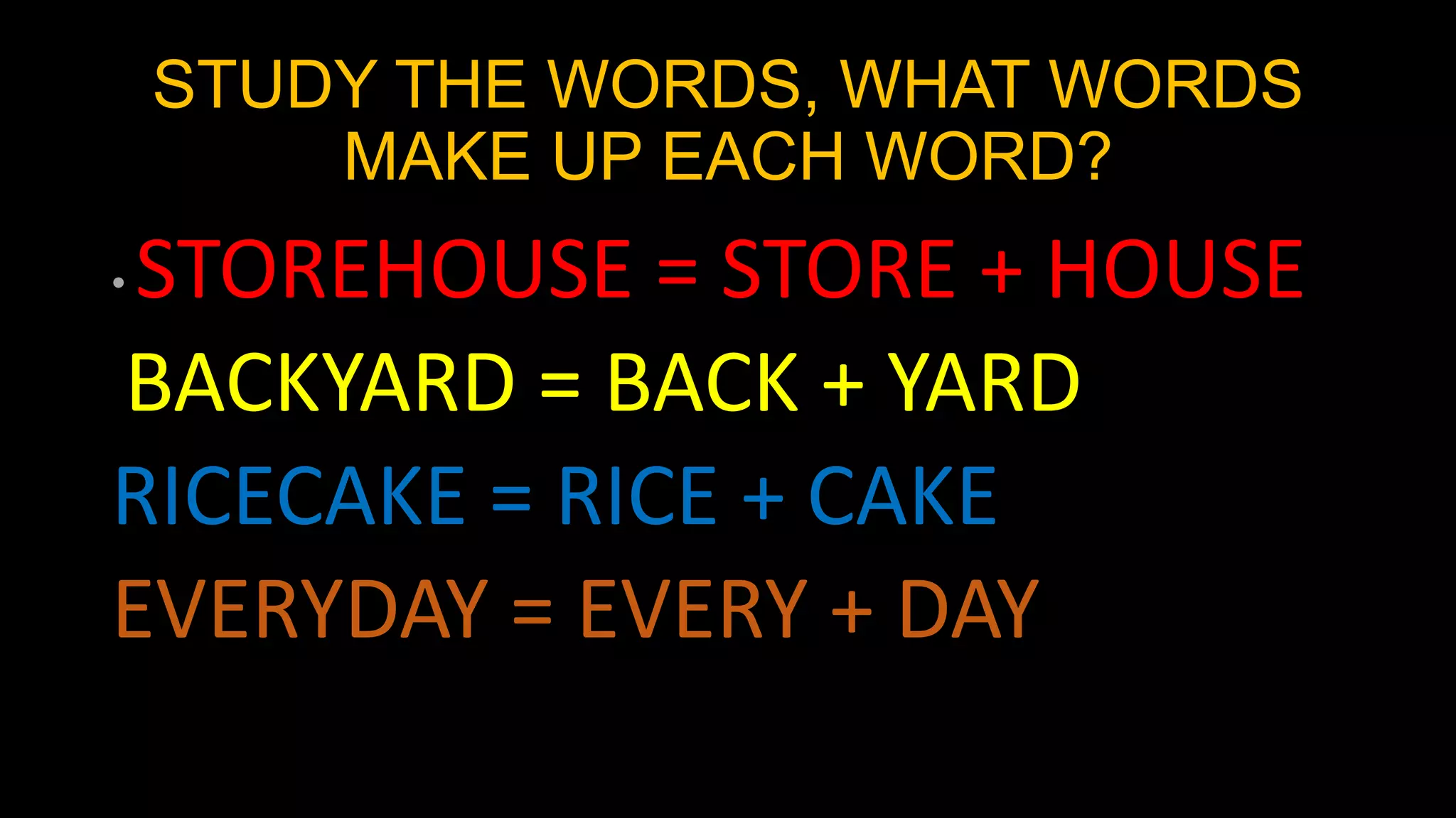 Compound words ppt | PPTX