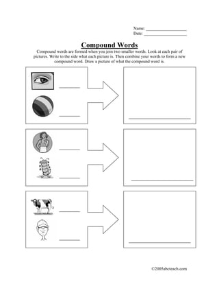 Compound Words With Pictures For Grade 3