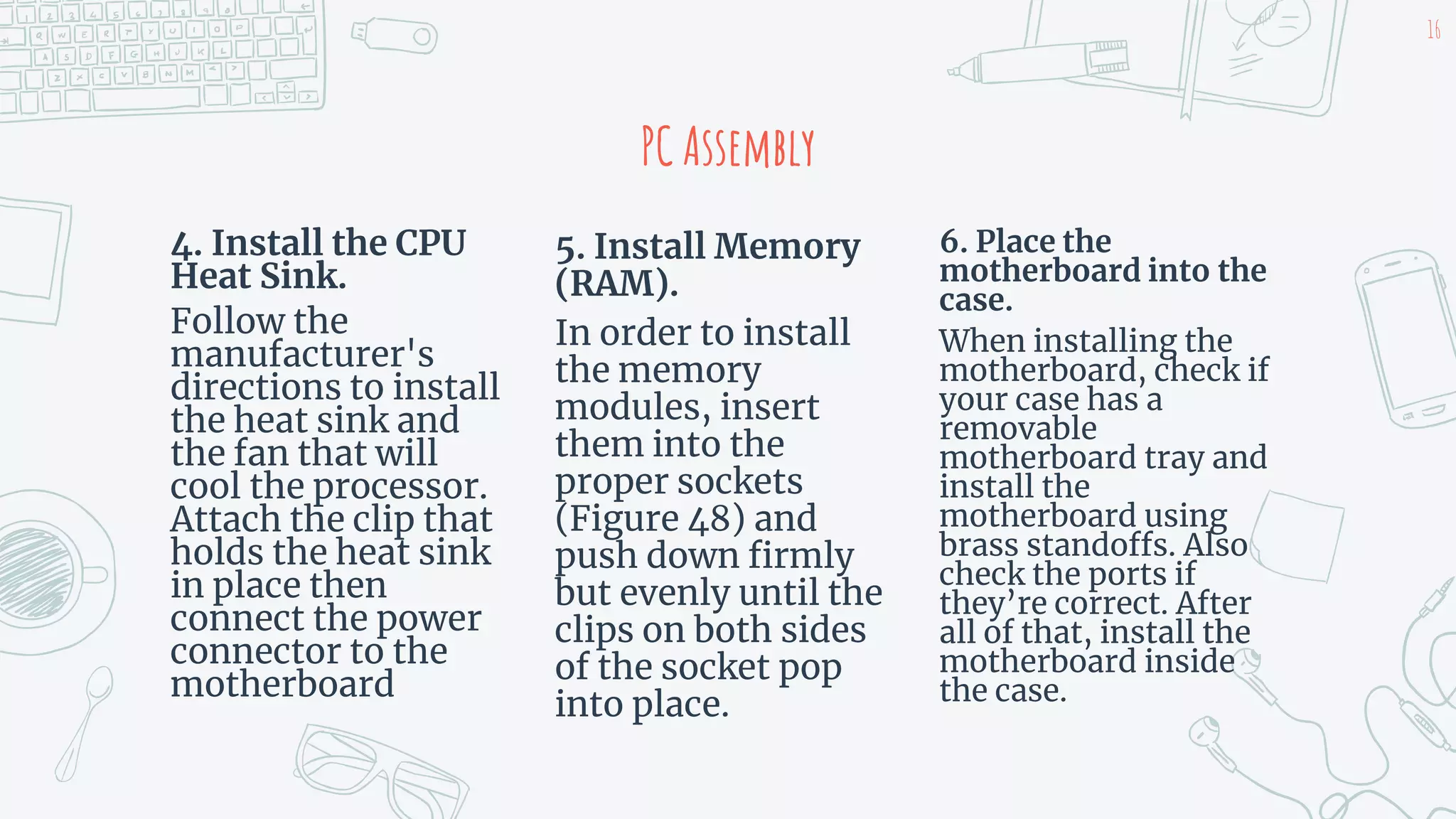 PC Assembly, PC Disassembly, and Connecting PC Peripherals | PPTX