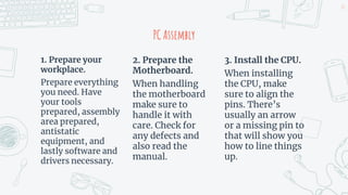 PC Assembly, PC Disassembly, and Connecting PC Peripherals | PPTX