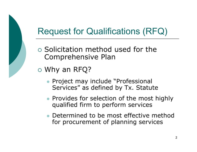Staff presentation on Austin Comprehensive Plan RFQ process | PDF