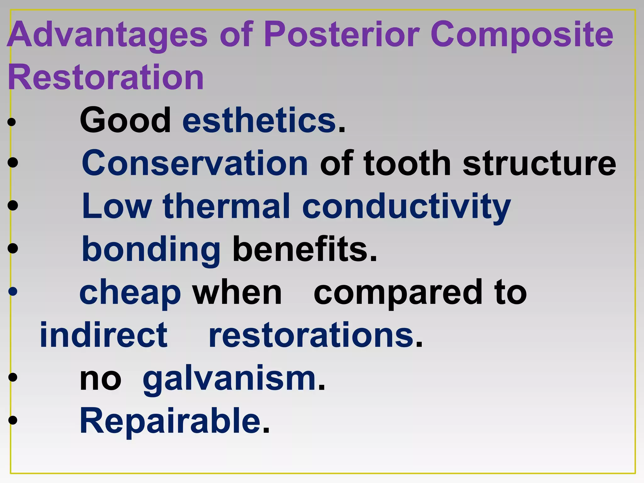 Direct Posterior Composite restoration | PPTX