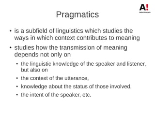 Timo Honkela: Introductory lecture of the seminar course on ...