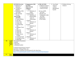 COMP Programming lesson plan example part | DOCX