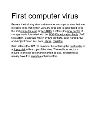 COMPUTERS ( types of viruses) | DOCX
