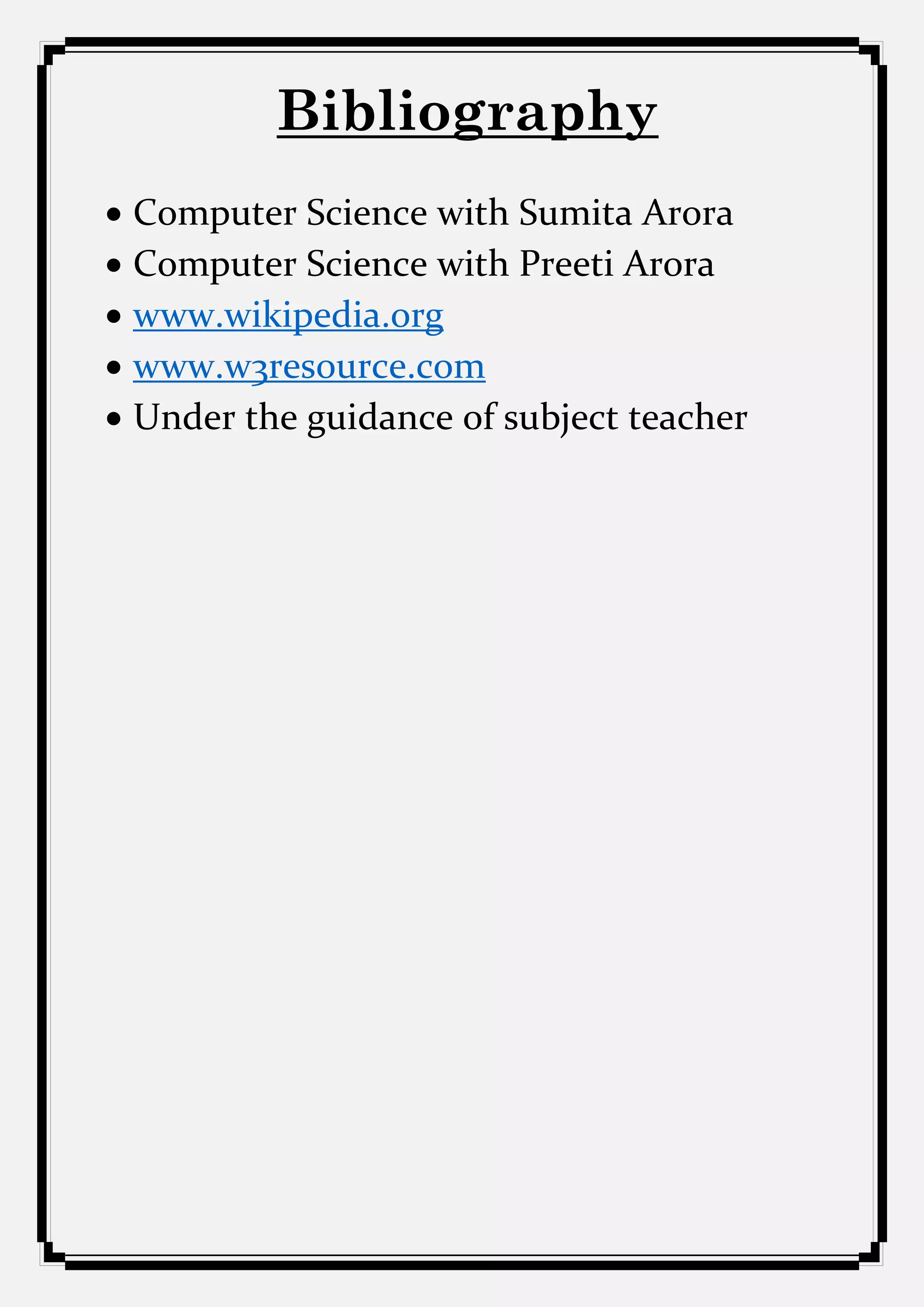 Computer Project for class 12 CBSE on school management | PDF
