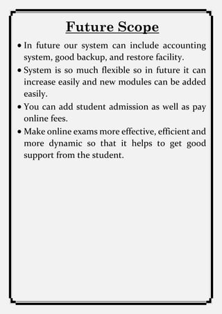 Computer Project for class 12 CBSE on school management | PDF