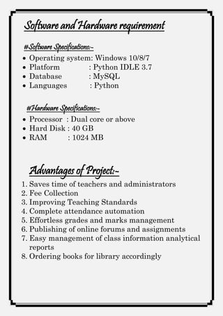 Computer Project for class 12 CBSE on school management | PDF