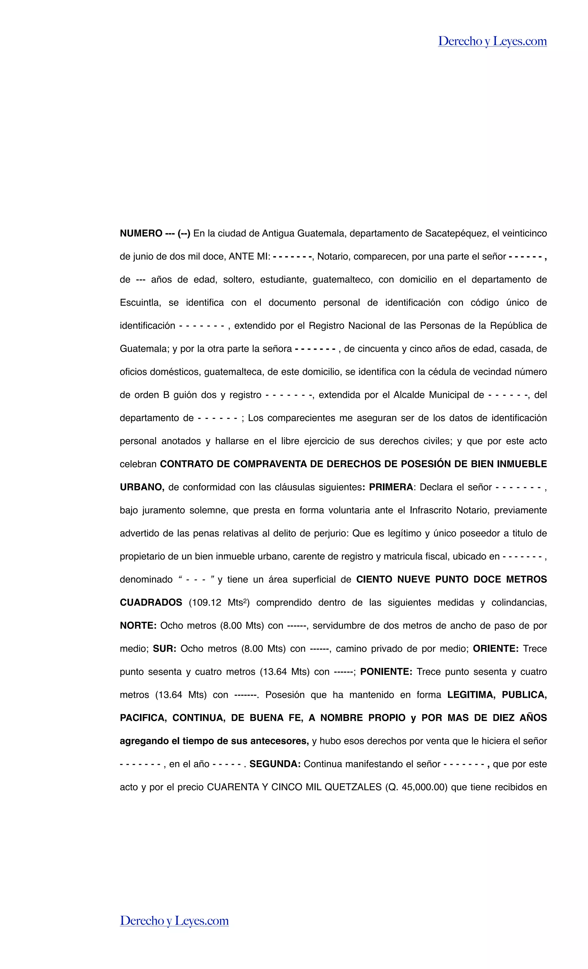 Compraventa de-derechos-de-posesión-de-bien-inmueble-urbano | PDF
