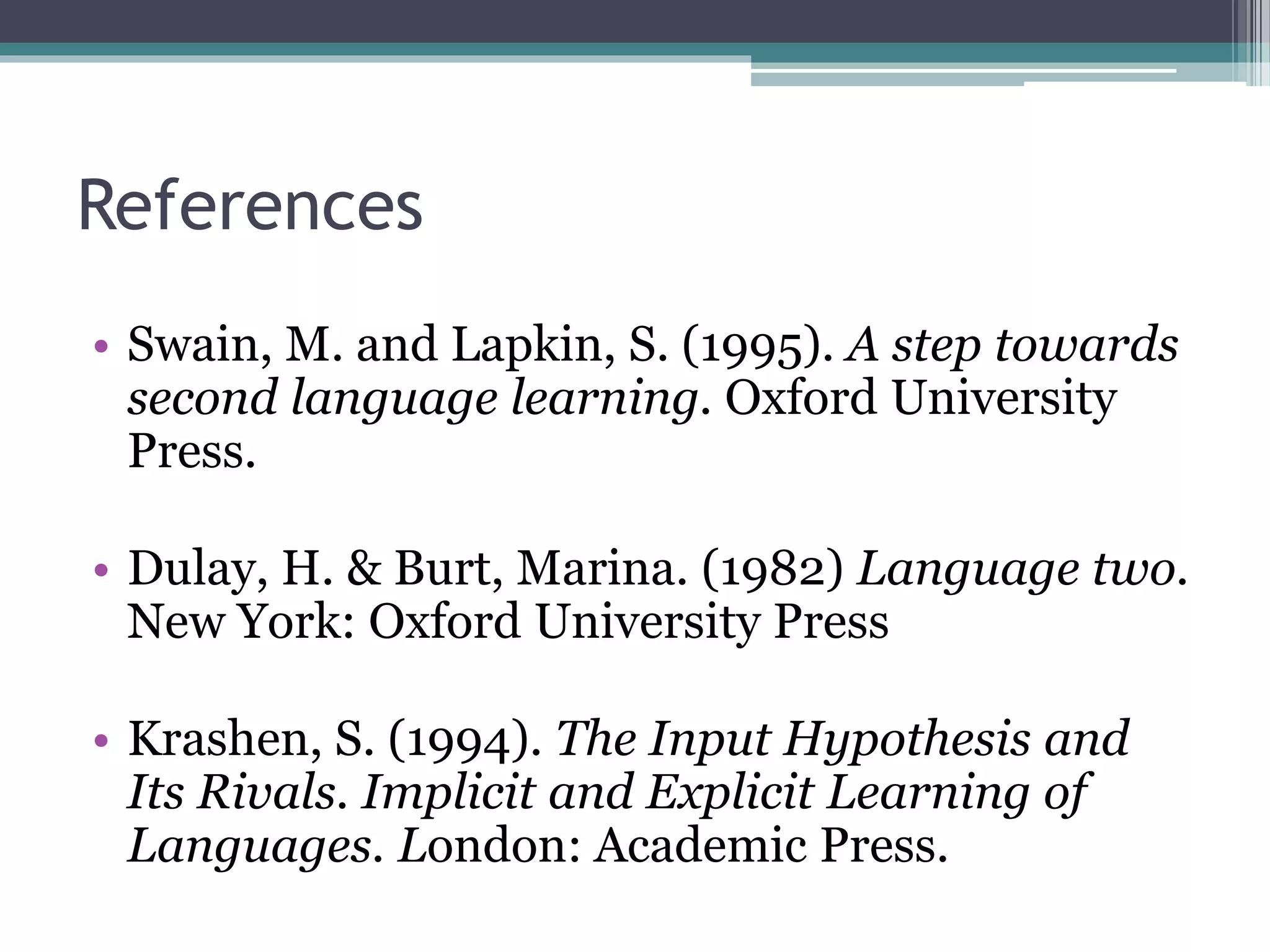 Comprehensible output hypothesis | PPTX