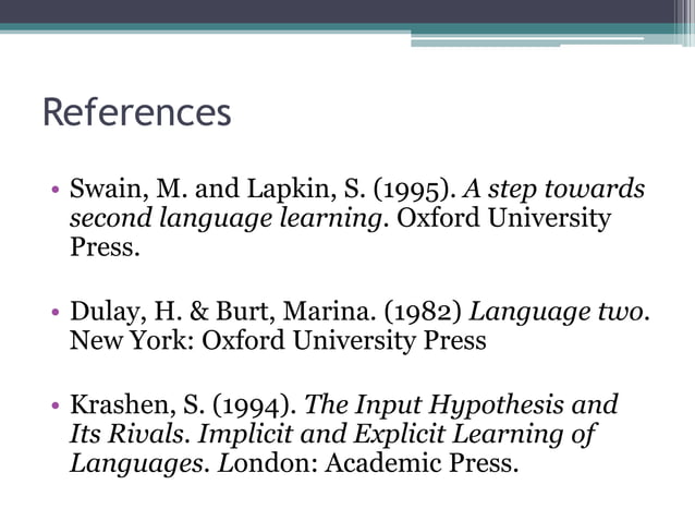 Comprehensible output hypothesis | PPTX