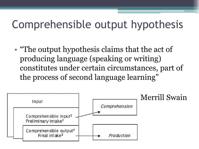 Comprehensible output hypothesis | PPTX
