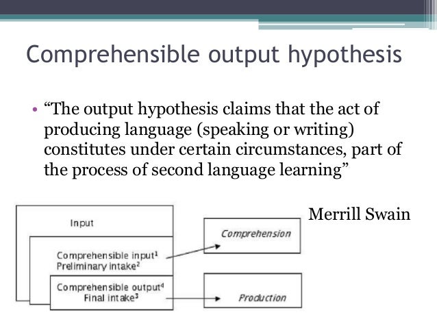 Comprehensible output hypothesis