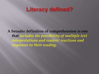 Comprehension Explored | PPTX