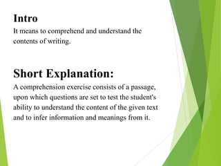 Comprehension | PPTX