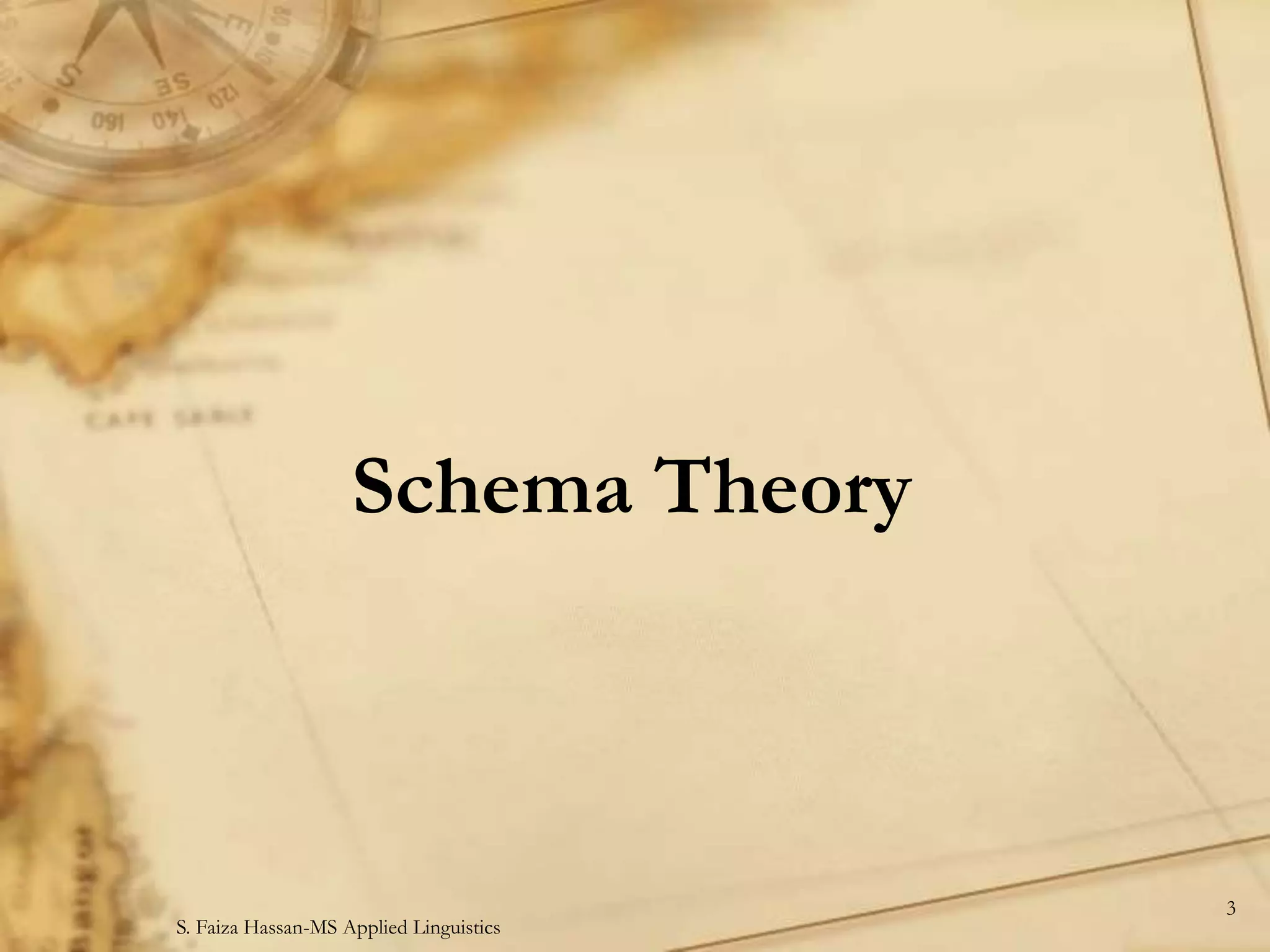 English Language Teaching: Schema and Script Theory (Reading & writing ...