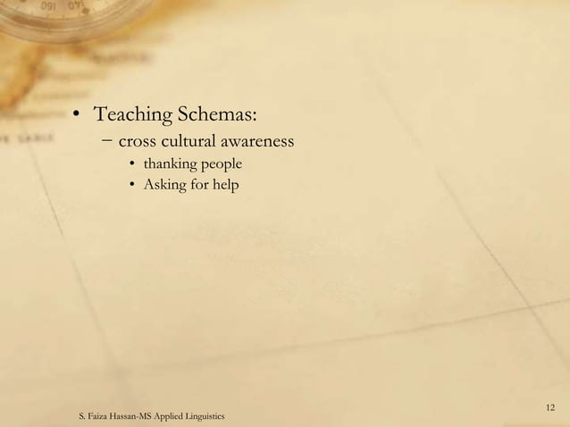 English Language Teaching: Schema and Script Theory (Reading & writing Process with L2 ...