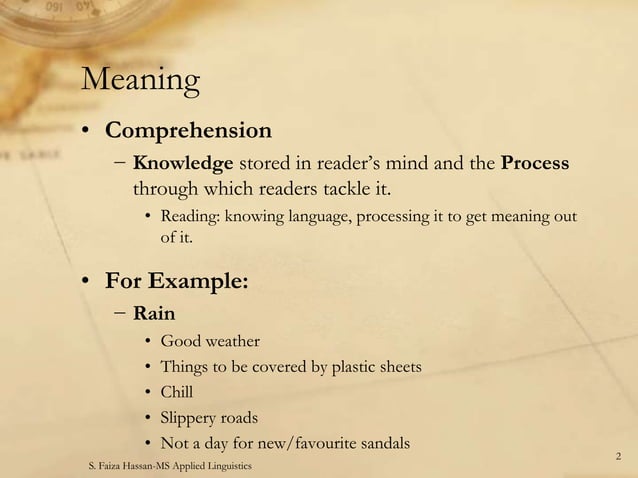 English Language Teaching: Schema and Script Theory (Reading & writing ...
