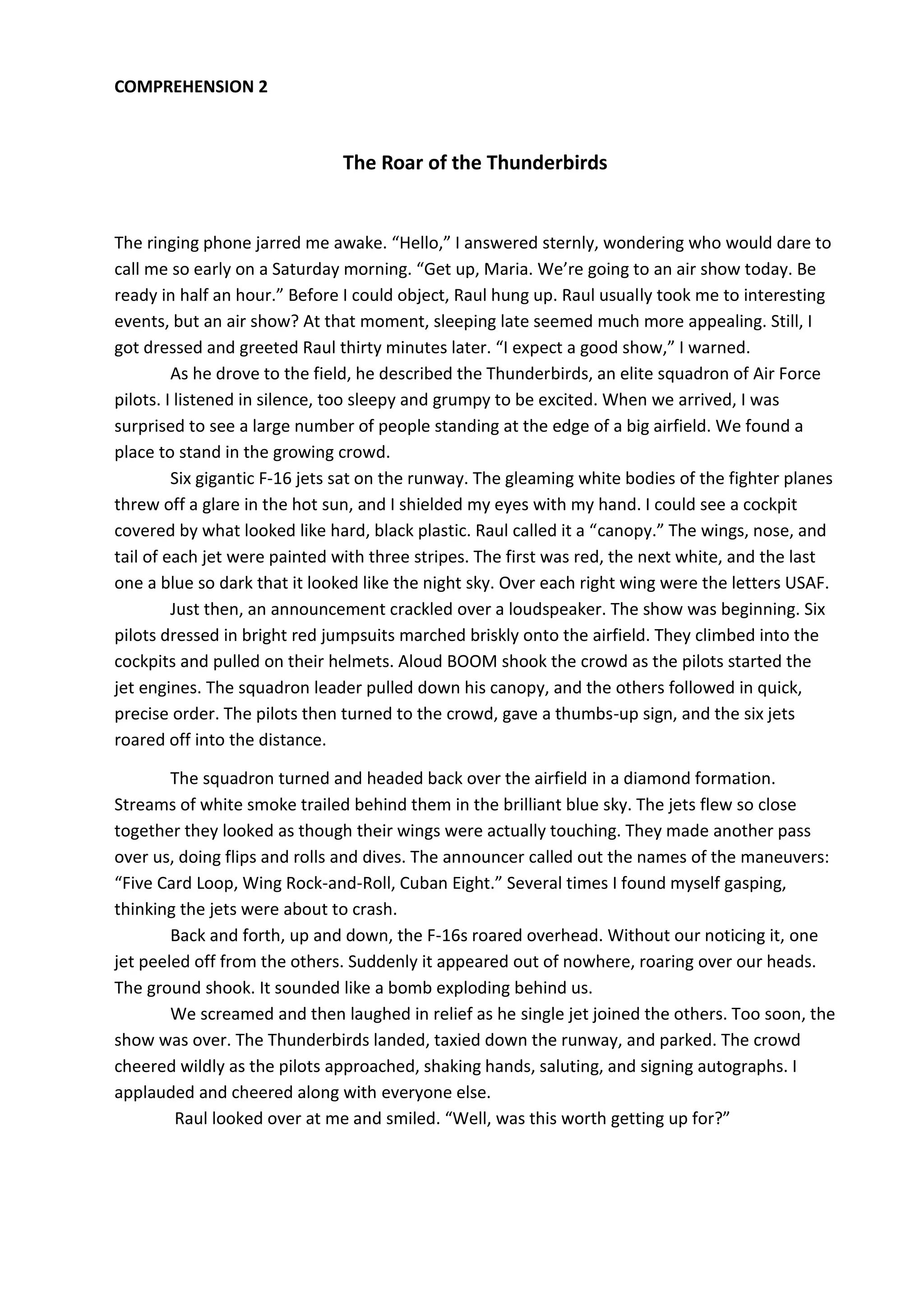 reading comprehension for lower secondary | DOCX