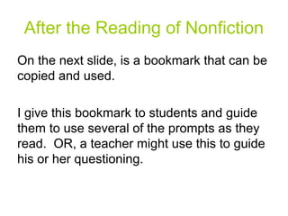 Comprehension and nonfiction texts | PPT