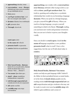 Comprehension by using comics | PDF