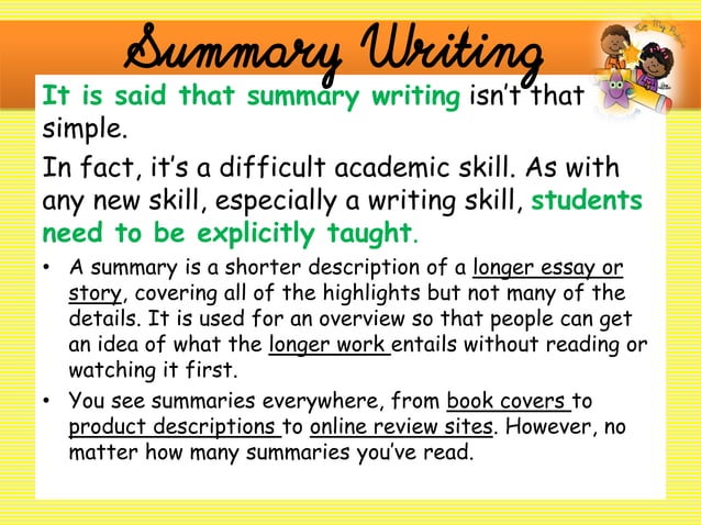 Scaffolding Summary Writing | PPT