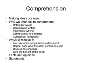 Critical Thinking - Comprehension (Part1) | PPT