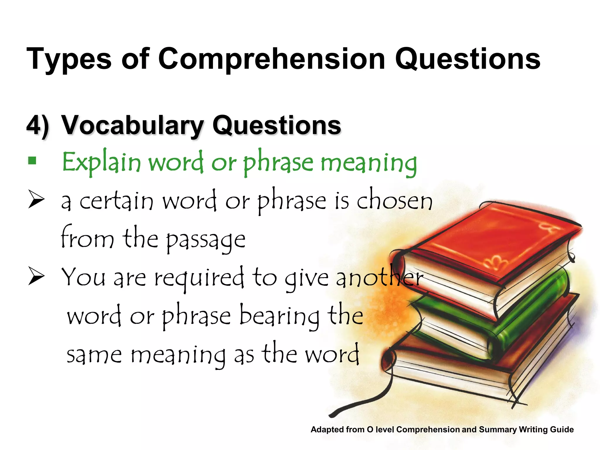 Comprehension question types | PDF