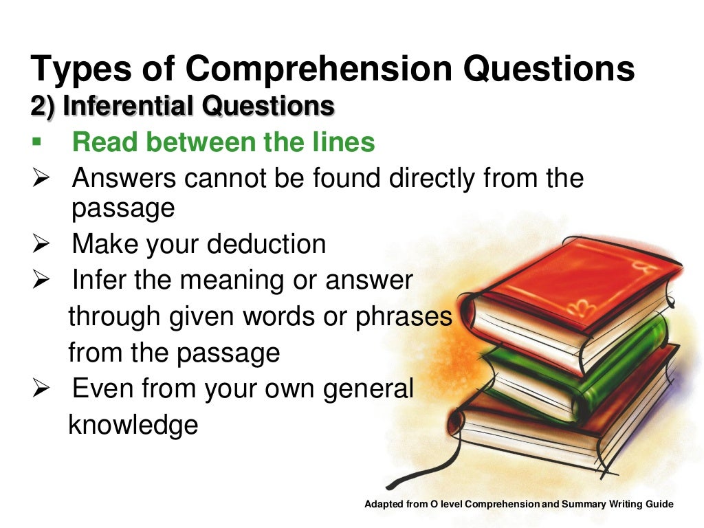 Comprehension ion Types Comprehension ion Types