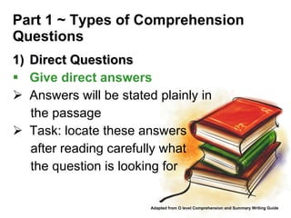 Comprehension q types | PPT