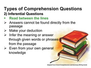 Comprehension q types | PPT