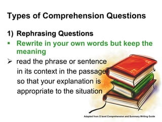 Comprehension q types | PPT