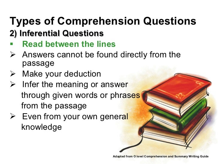 Comprehension Q Types Comprehension Q Types
