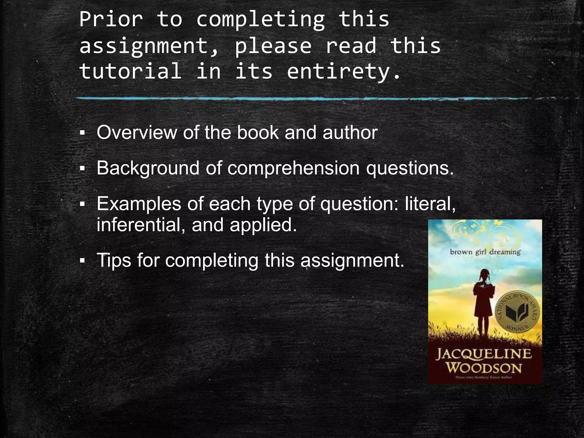 Comprehension Questions Tutorial (Literal, Inferential, Applied) | PPTX
