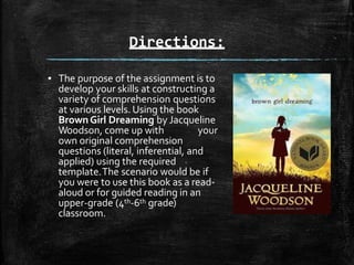 Comprehension Questions Tutorial (Literal, Inferential, Applied) | PPTX