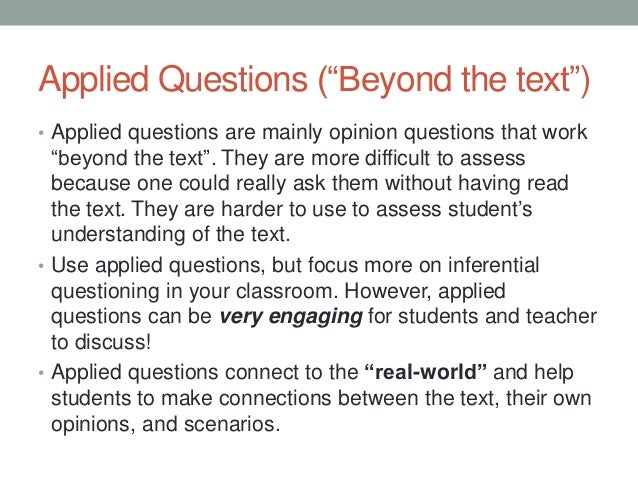 Comprehension Questions Tutorial (Literal, Inferential, Applied)