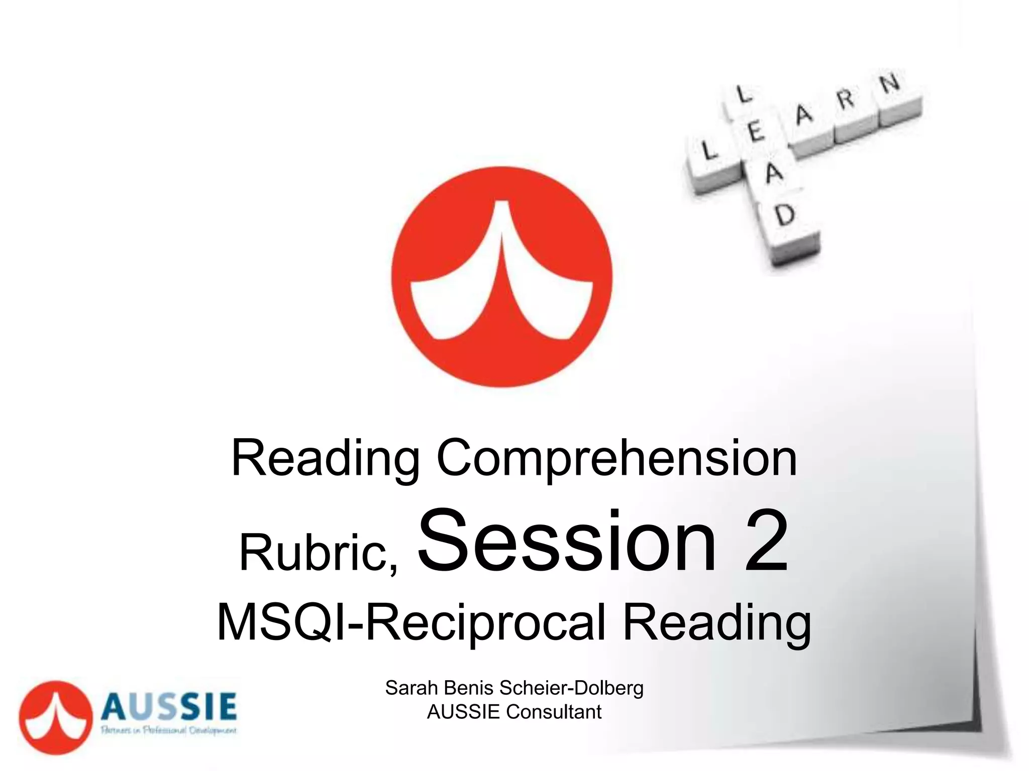 Reciprocal Reading Comprehension Rubric MSQI ELA Department ...