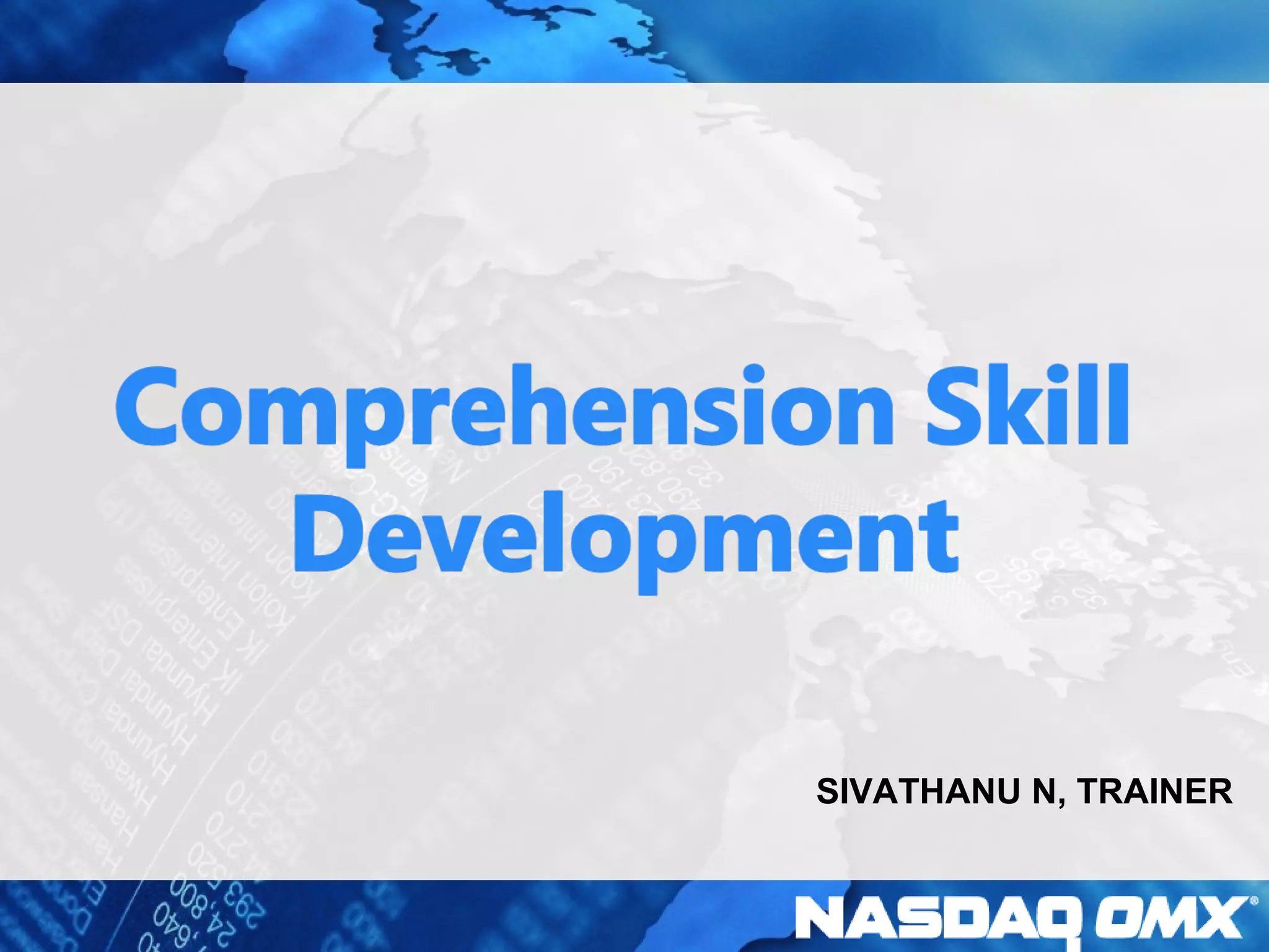 Comprehension Skill Development | PPT